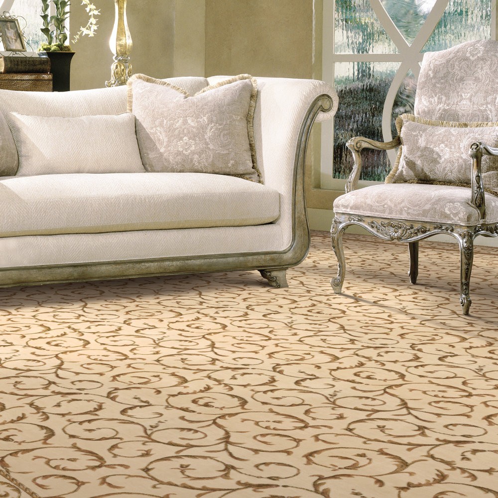 Somerset Scrollwork Light Blue Synthetic Carpet | The Perfect Carpet